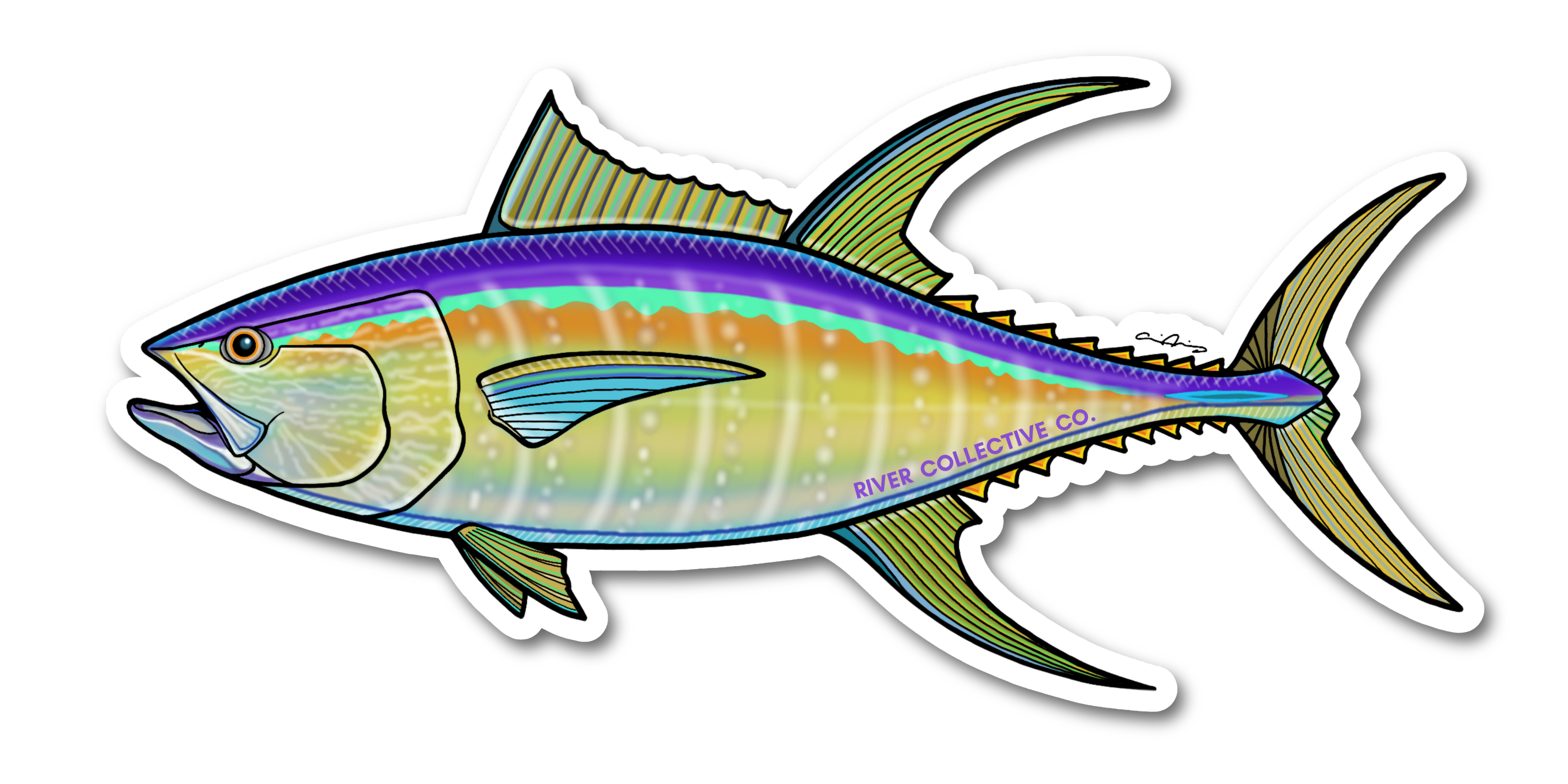 YELLOWFIN TUNA DECAL STICKER – River Collective Co.